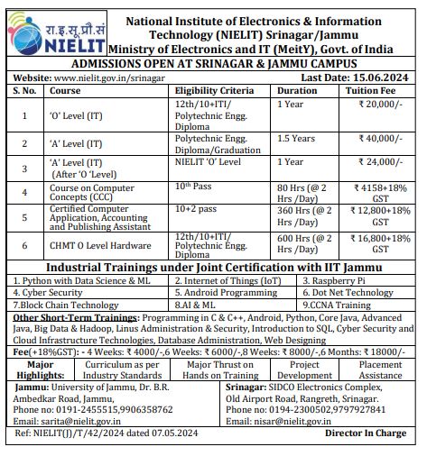 Training Programs at NIELIT J&K | Government of India : National Institute of Electronics ...